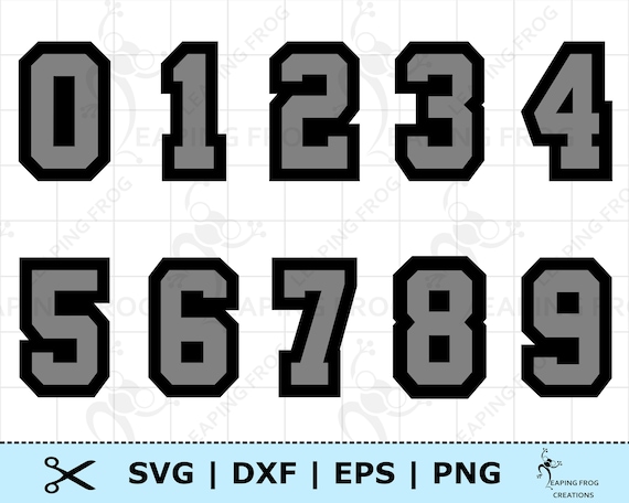 Sports Numbers SVG. PNG. Cricut Cut Files Layered. Silhouette - Etsy ...