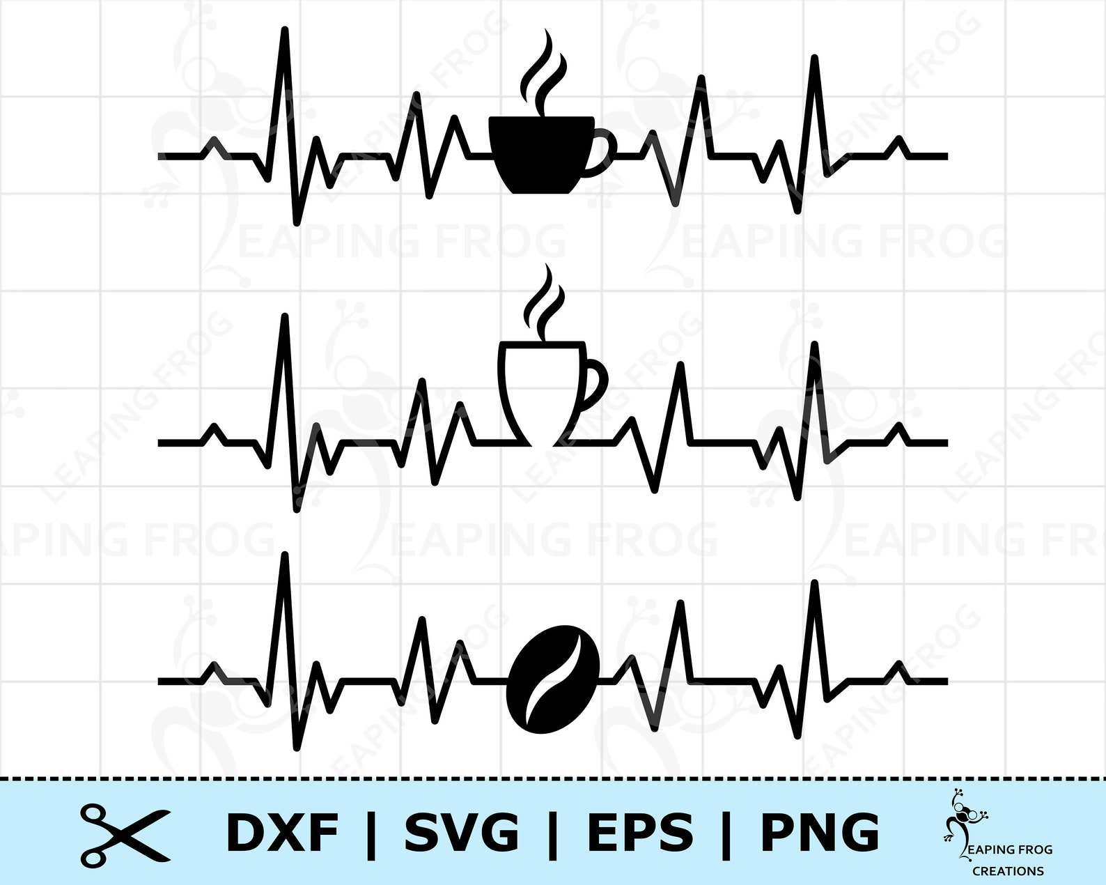 Coffee EKG SVG Dxf. Coffee Cup EKG. Coffee Ekg Svg. Coffee | Etsy