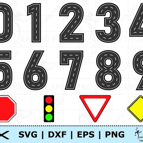 Road Numbers SVG. Cricut Cut Files. Silhouette. Race Track - Etsy