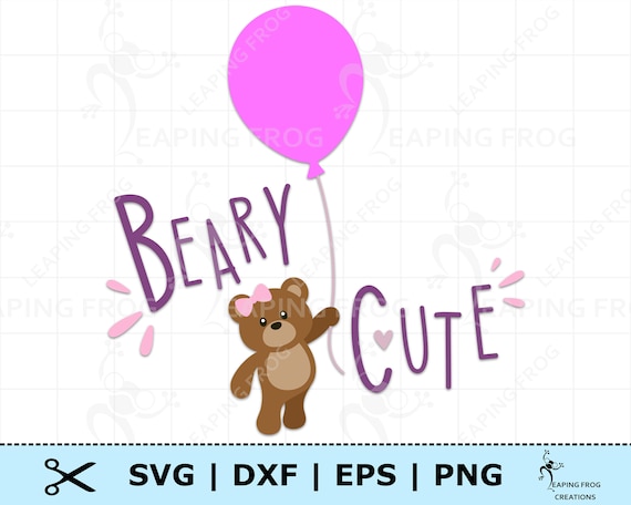 Beary Cute SVG. PNG. Pink. Cricut Cut Files Layered. Great | Etsy