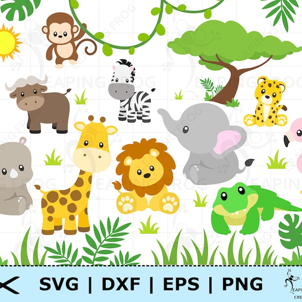 Jungle Animals Svg - Etsy