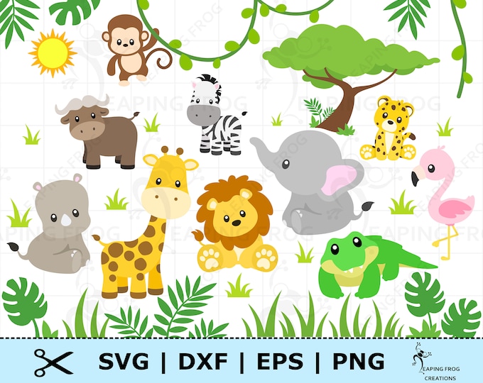 Safari Animals Svg Outline Safari Svg Jungle Animals Svg - Etsy Canada