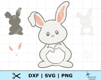 Rabbit SVG. Cricut Cut Files Layered. Silhouette Files. PNG | Etsy