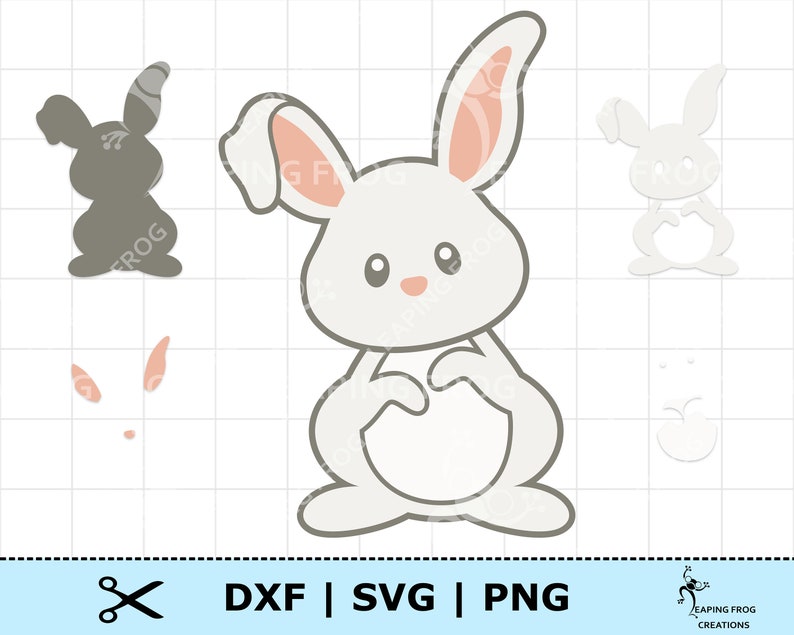 Bunny SVG. Cricut Cut Files Layered. Silhouette Files. PNG | Etsy