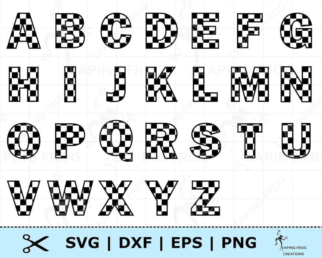 Checkered Letters SVG. Cricut Cut Files, Layered. Silhouette Files ...