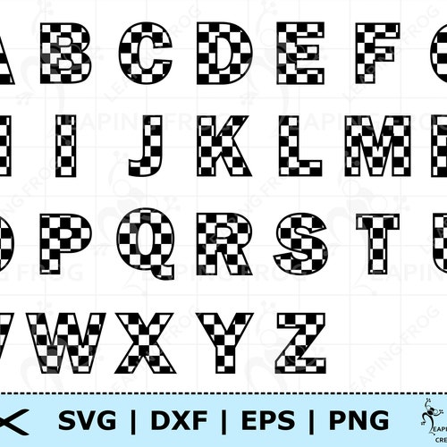 Checkered Letters SVG. Cricut Cut Files Layered. Silhouette - Etsy