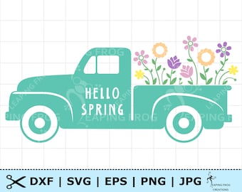 Svg Spring Flowers Truck - Etsy