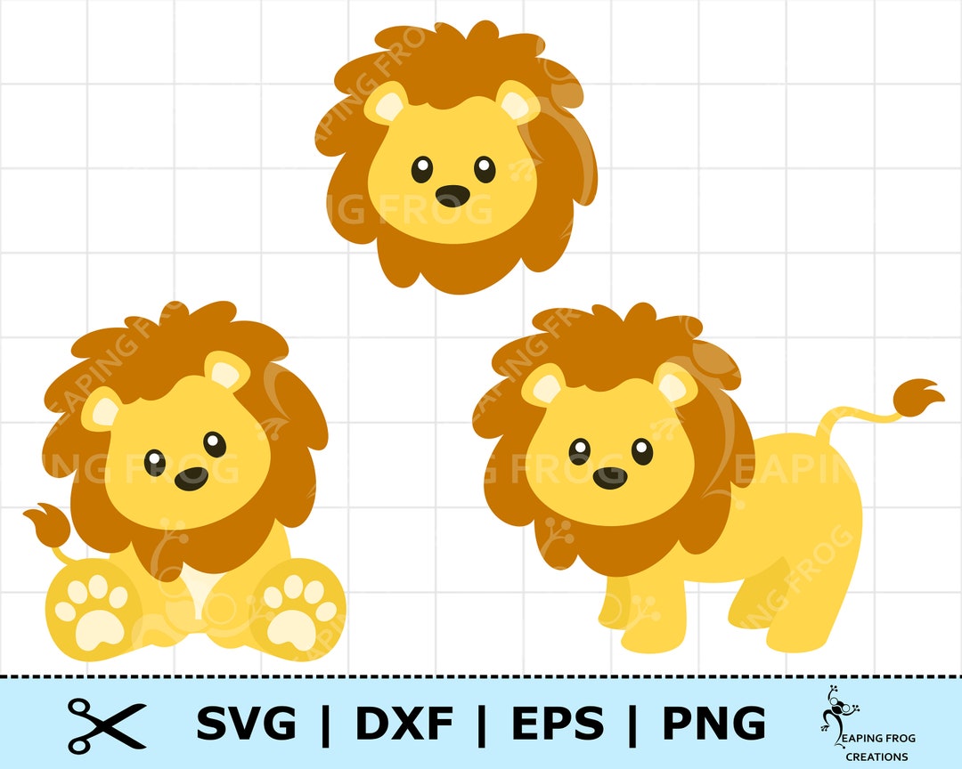 Baby Lion Bundle Svg. Cricut Cut Files, Layered. Silhouette. Lion Set ...