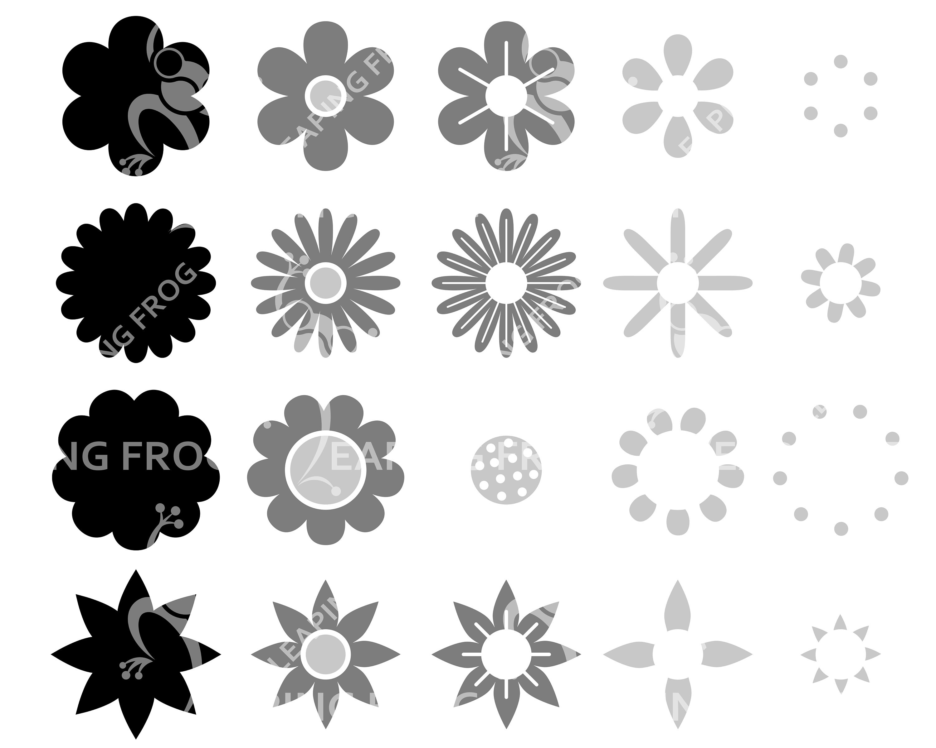 Cute Flowers SVG PNG DXF Eps. Mix & Match Digital Download. - Etsy