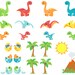 Dinosaur PNG Bundle. 45 Files Baby Dinosaurs in Eggs, Palm Trees ...