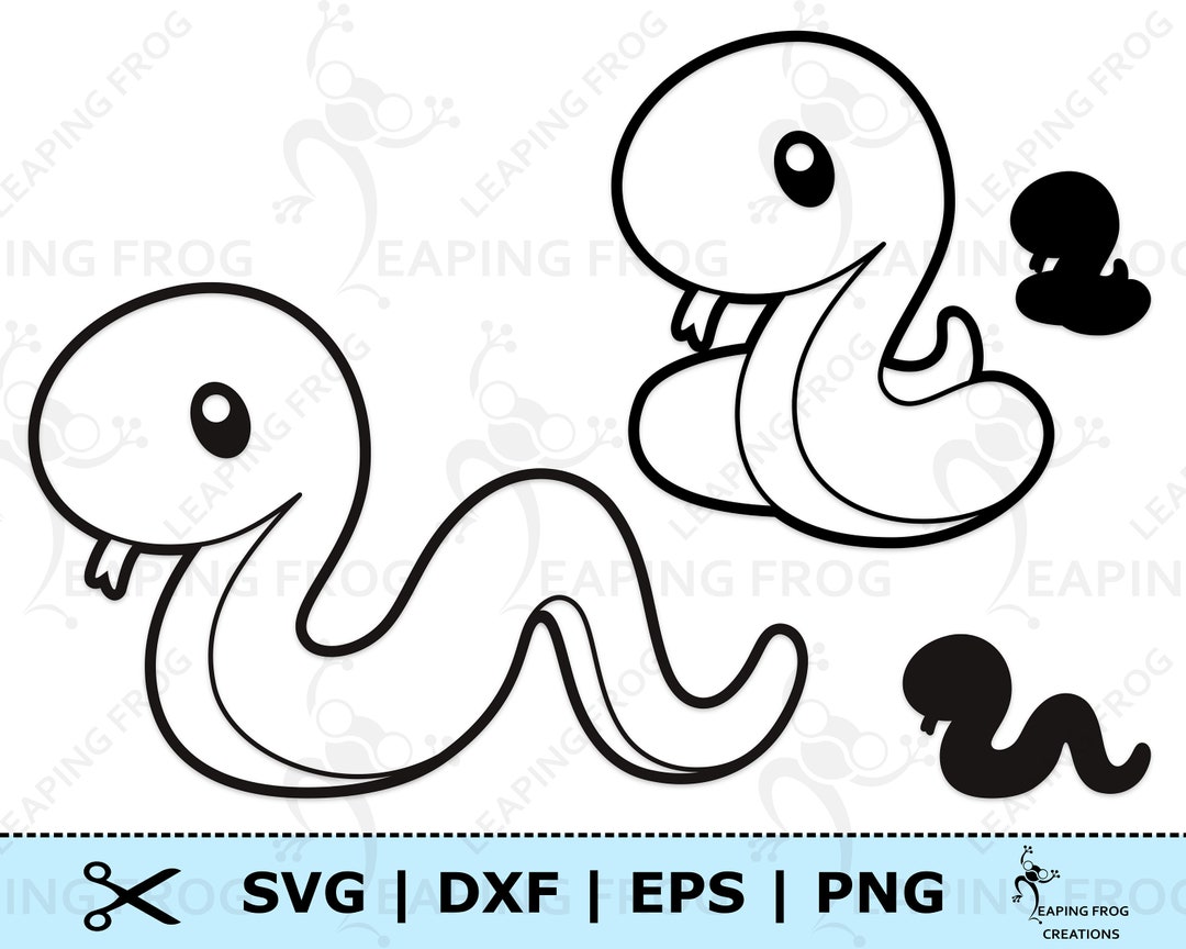Snake SVG. PNG. Cricut Cut Files, Layered. Silhouette Files. Outline ...