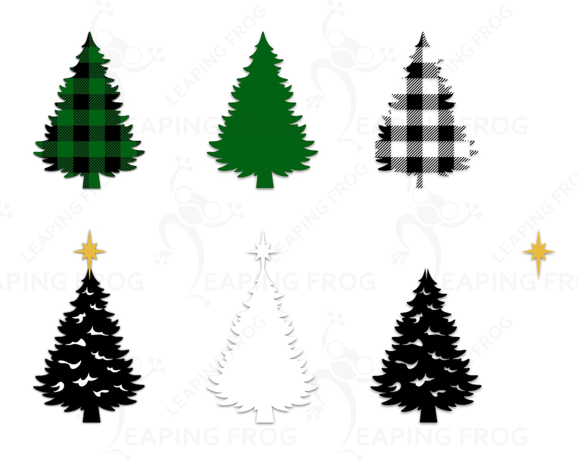 Christmas Trees SVG. PNG. Cricut Cut Files Layered. | Etsy