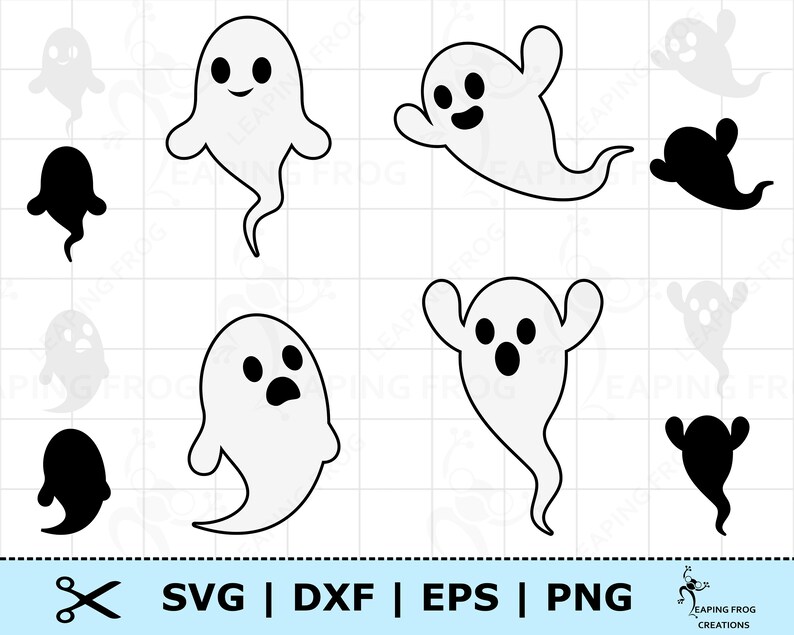 Ghosts SVG. PNG. Cricut Cut Layered Files. Silhouette Files. - Etsy