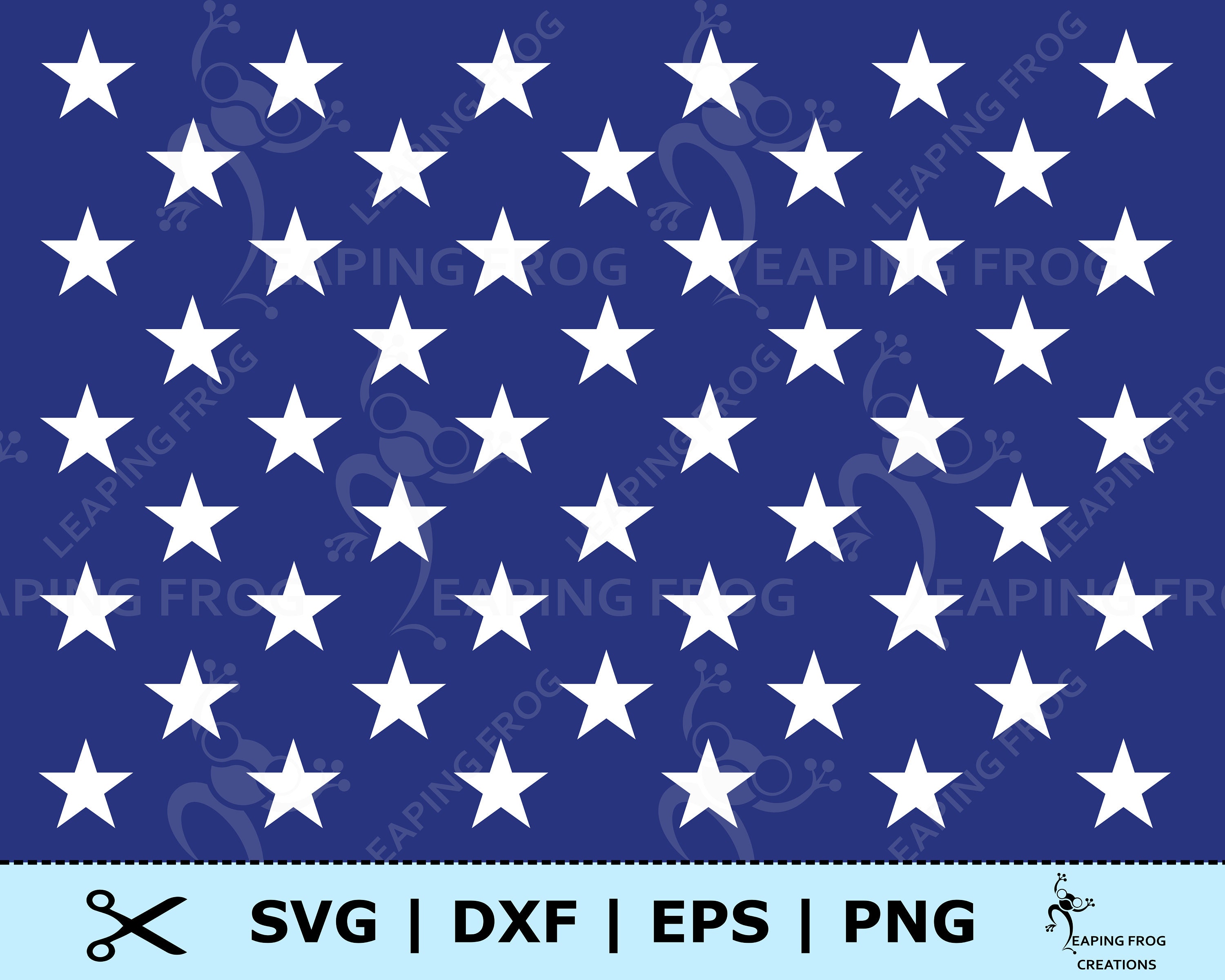 50 Blue And White Stars