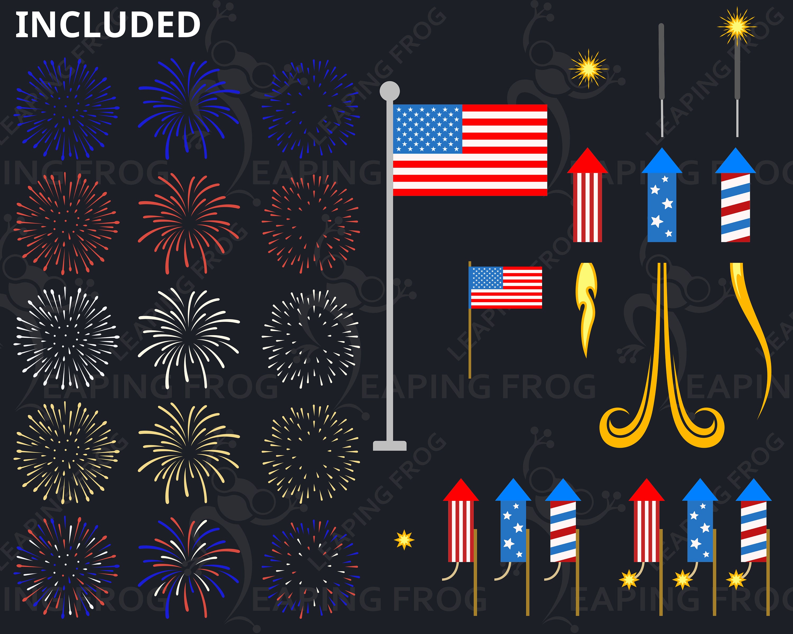 Fireworks SVG. PNG. Cricut Cut Files, Layered. Sublimation. Fourth of ...