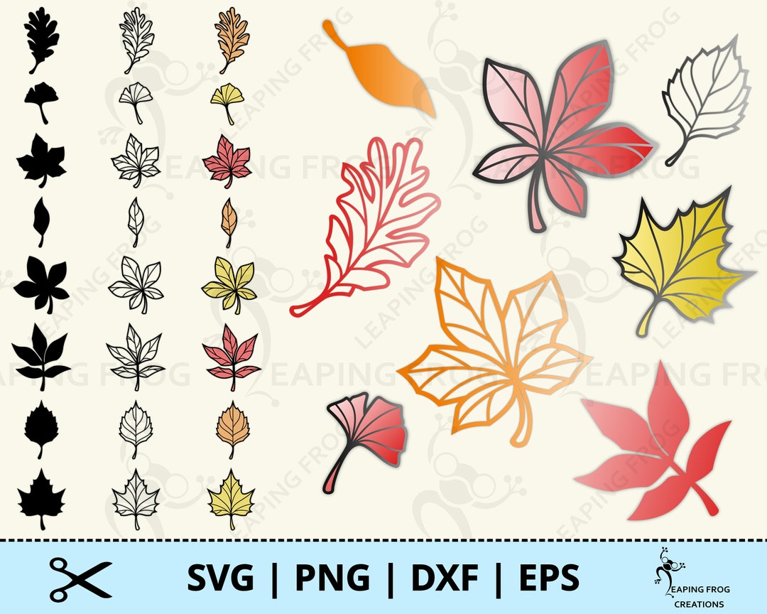Fall Leaves SVG. PNG. Cricut Cut, Layered Files. Sublimation. Print to ...