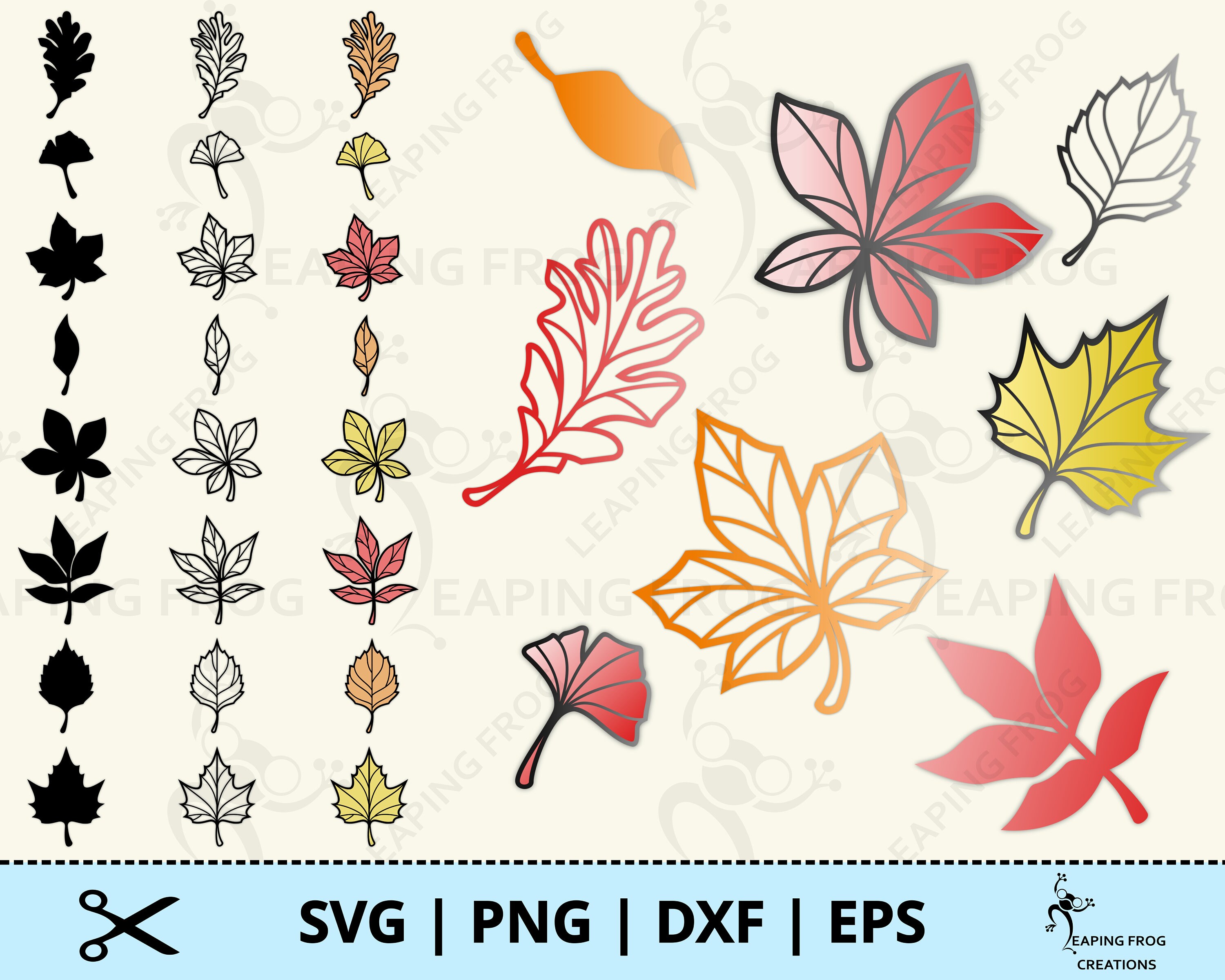 Fall Leaves SVG. PNG. Cricut Cut, Layered Files. Sublimation. Print to ...