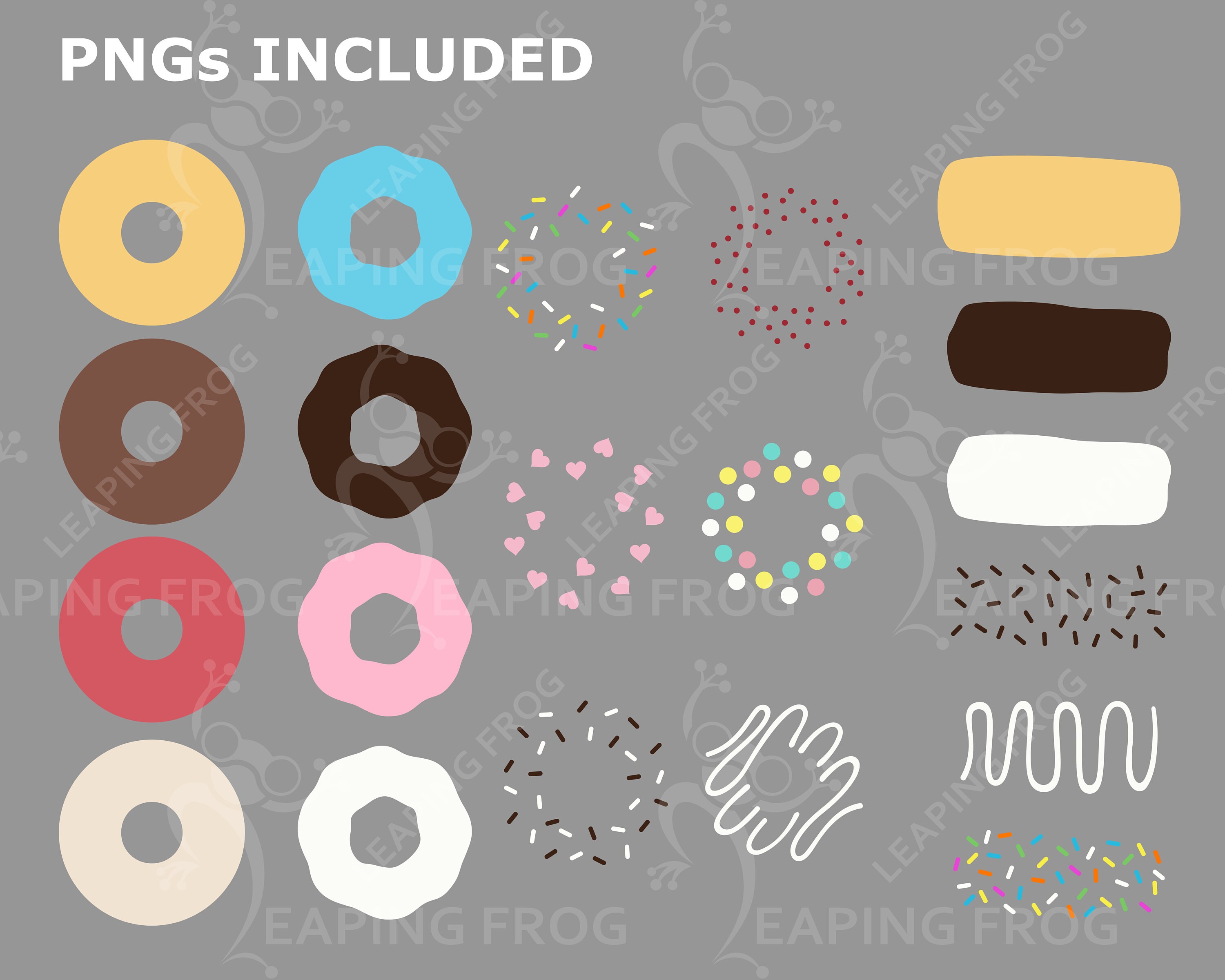 Conjunto de donas SVG. También 39 PNGS Mezcla y combina | Etsy España