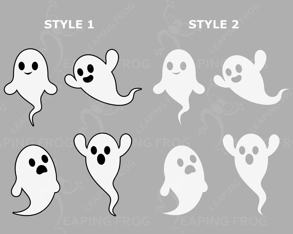 Ghosts SVG. PNG. Cricut Cut Layered Files. Silhouette Files. - Etsy
