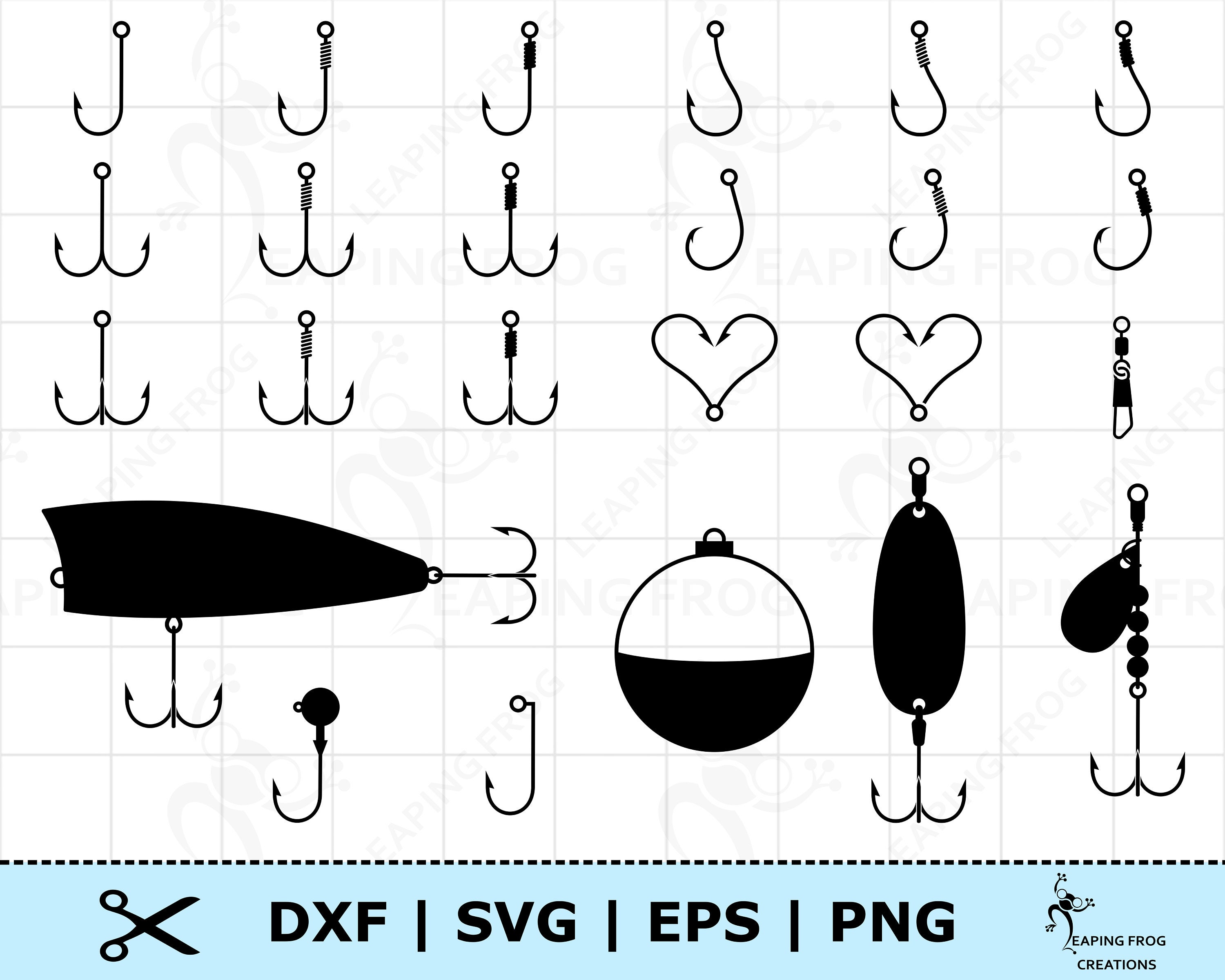 Fish hook SVG. Fishing tackle svg. Fishing lures svg. Bobber | Etsy