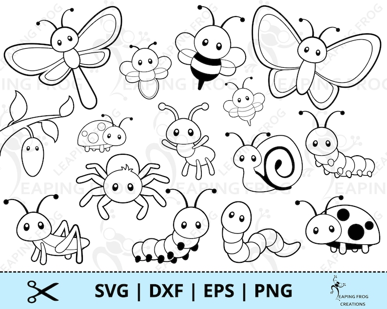 Bugs SVG. PNG. Circut Cut Files Silhouette Files. Outline - Etsy