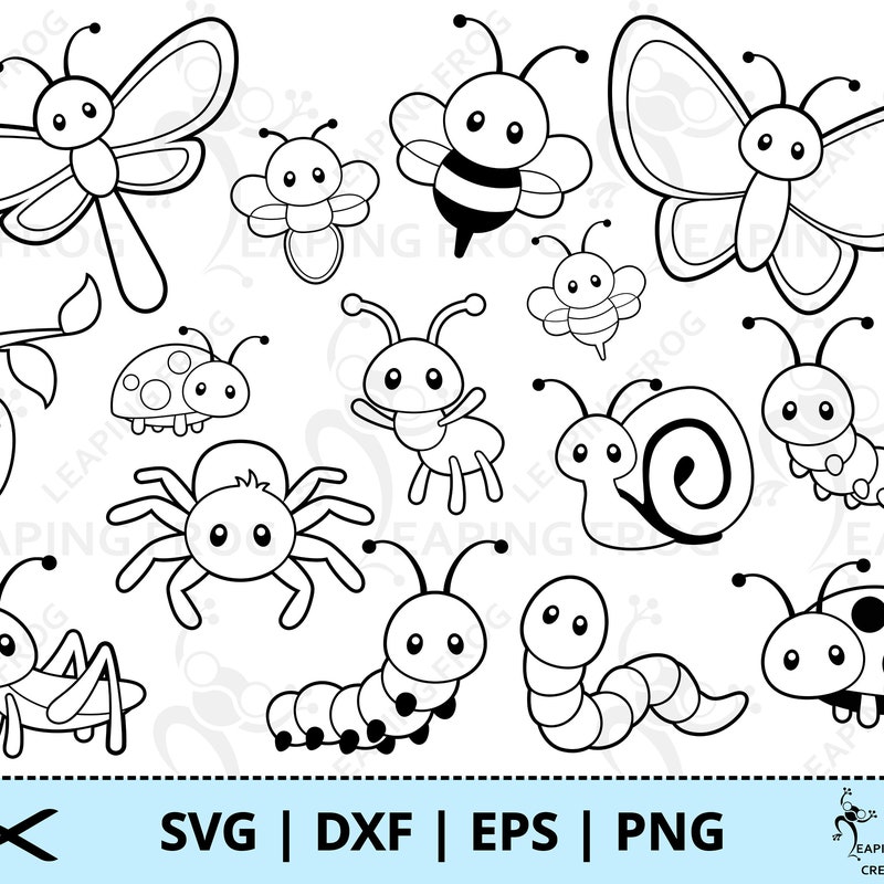 Cute Bugs Clipart - Etsy