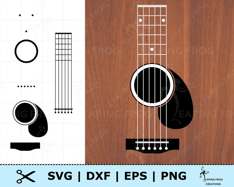 Guitar SVG. PNG. Cricut Cut Files, Silhouette Files. Strings ...