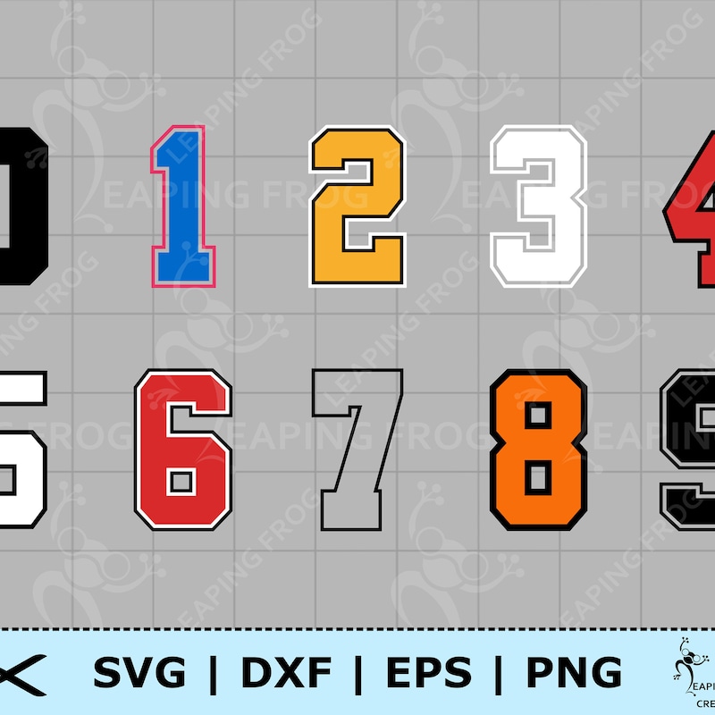Varsity Numbers Svg - Etsy