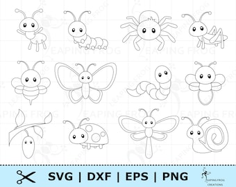 Cute Bugs Clipart | Etsy