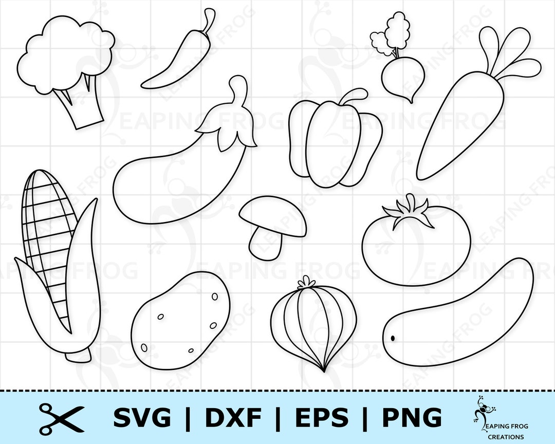 Vegetables SVG. PNG. Cricut Cut Files, Silhouette Files. Bundle, Set ...