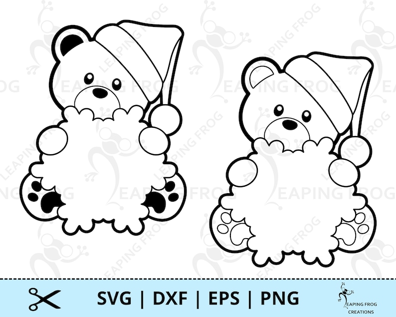 Christmas Bear SVG. PNG. Cricut Cut Files Silhouette Layered - Etsy
