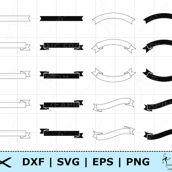 Curved Banners Svg - Etsy