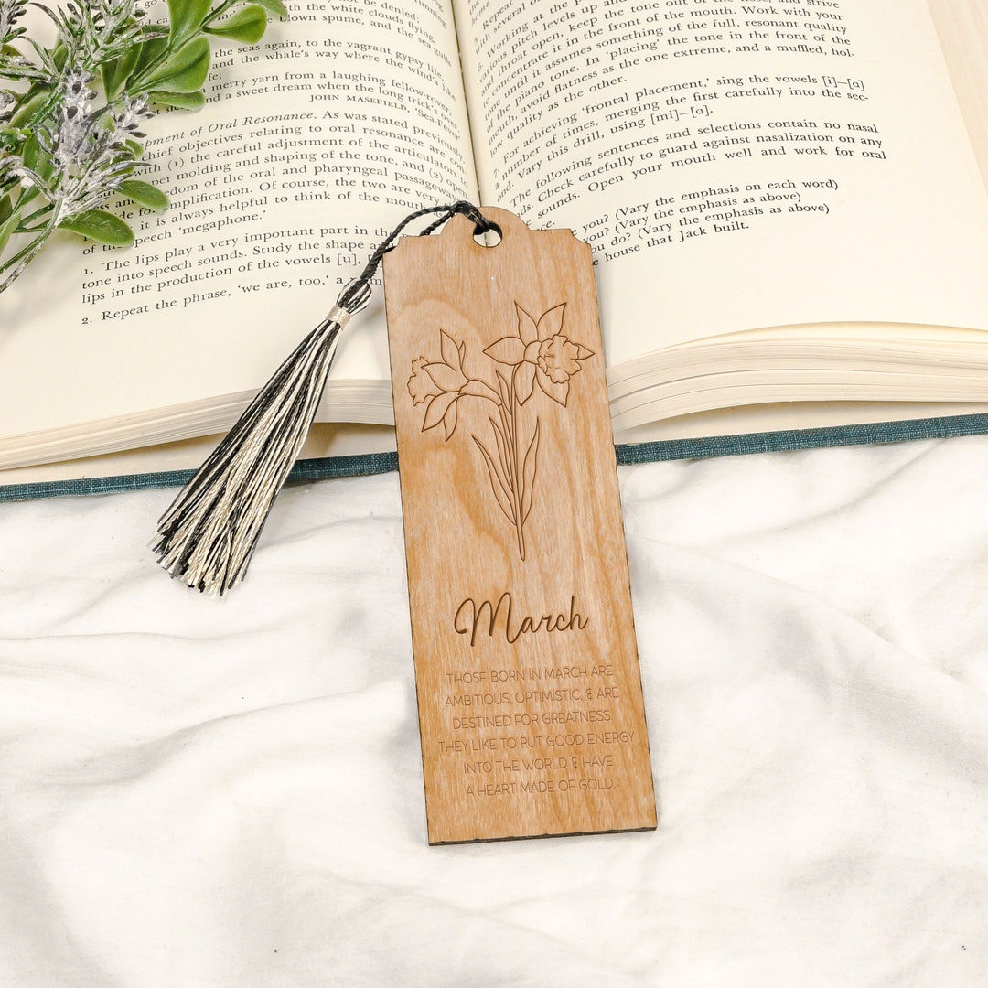 BIRTH MONTH FLOWER Bookmark - Birthday Bookmark - Birthday Gift for Her ...