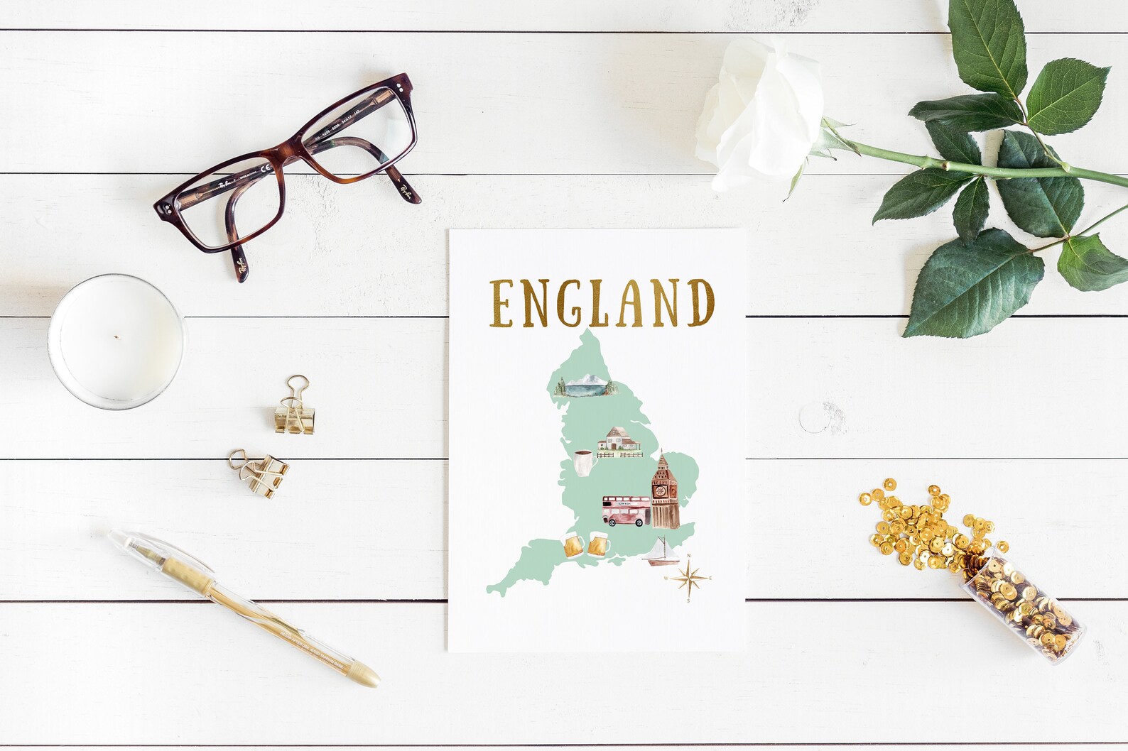 England Printable Travel Map | Travel Map Print | Printable Art Travel ...