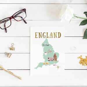 England Printable Travel Map | Travel Map Print | Printable Art Travel ...