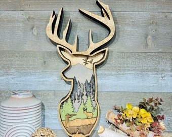 3d Deer Layered Art - Etsy