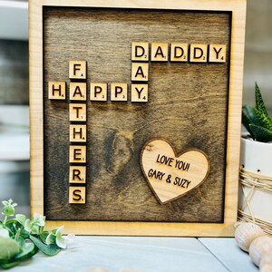 Scrabble Father's Day Gift Personalized Father's Day Gift Custom Wooden ...