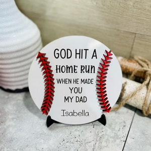 God Hit A Homerun Baseball Sign Father's Day Gift Gifts for Dad father ...