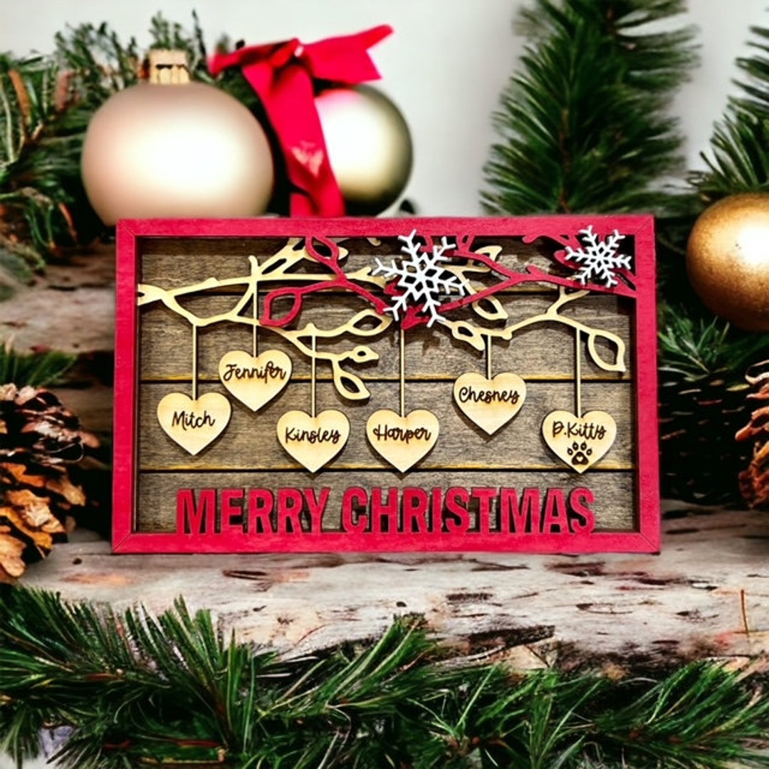 Christmas Family Tree Frame Custom Christmas Sign Christmas Signs ...