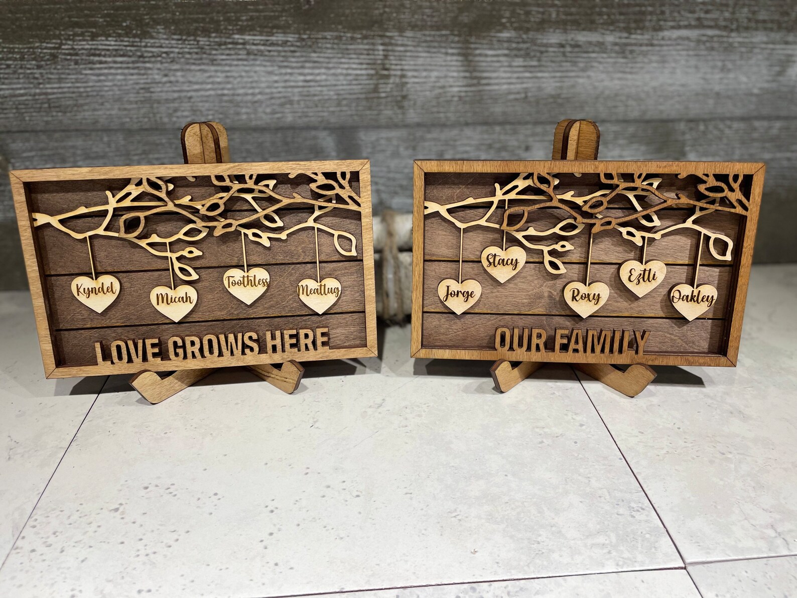 Family Tree Wood Frame Custom Family Tree Mothers Day Gift - Etsy