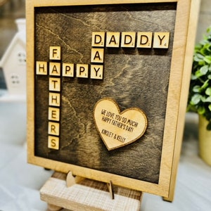 Scrabble Father's Day Gift Personalized Father's Day Gift Custom Wooden ...
