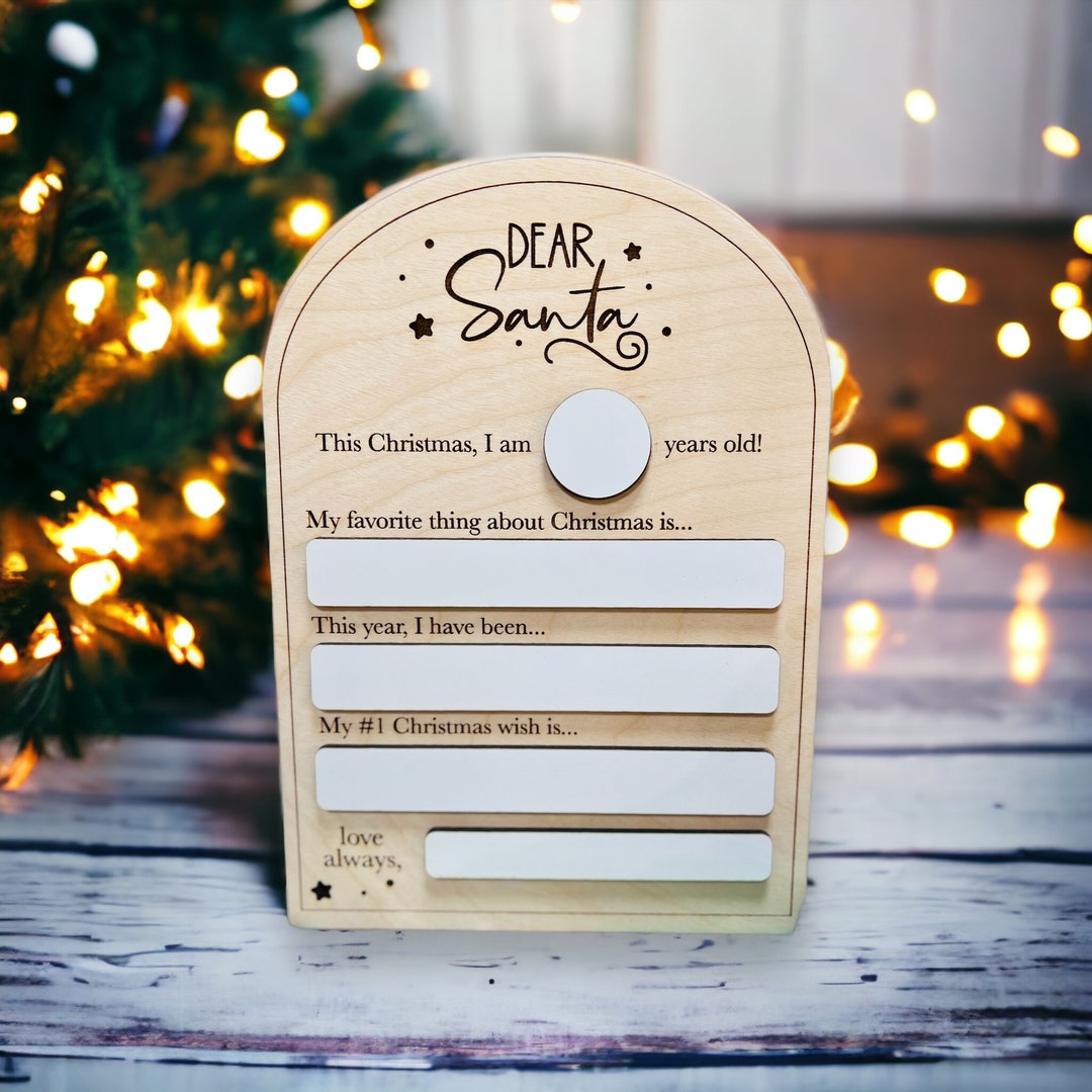 Dear Santa Sign Dry Erase Christmas Sign Dear Santa Christmas Photo ...