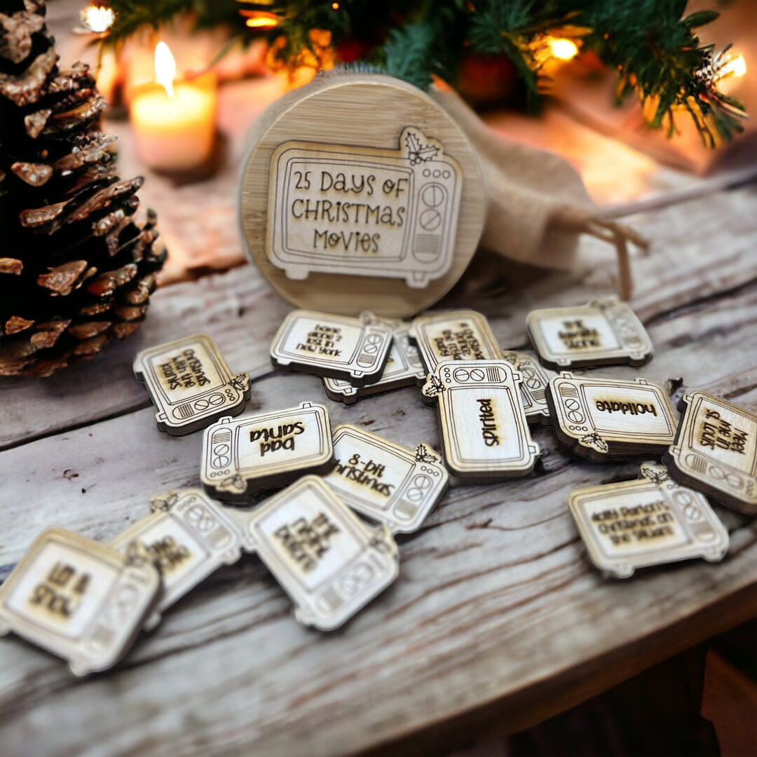 25 Days of Christmas Movie Tokens Vintage TV Shape Handmade Tokens ...