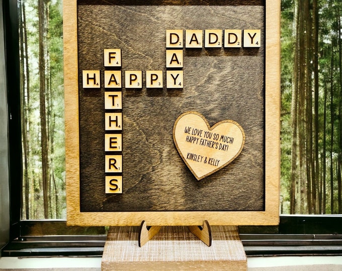 Scrabble Father's Day Gift Personalized Father's Day Gift Custom Wooden ...