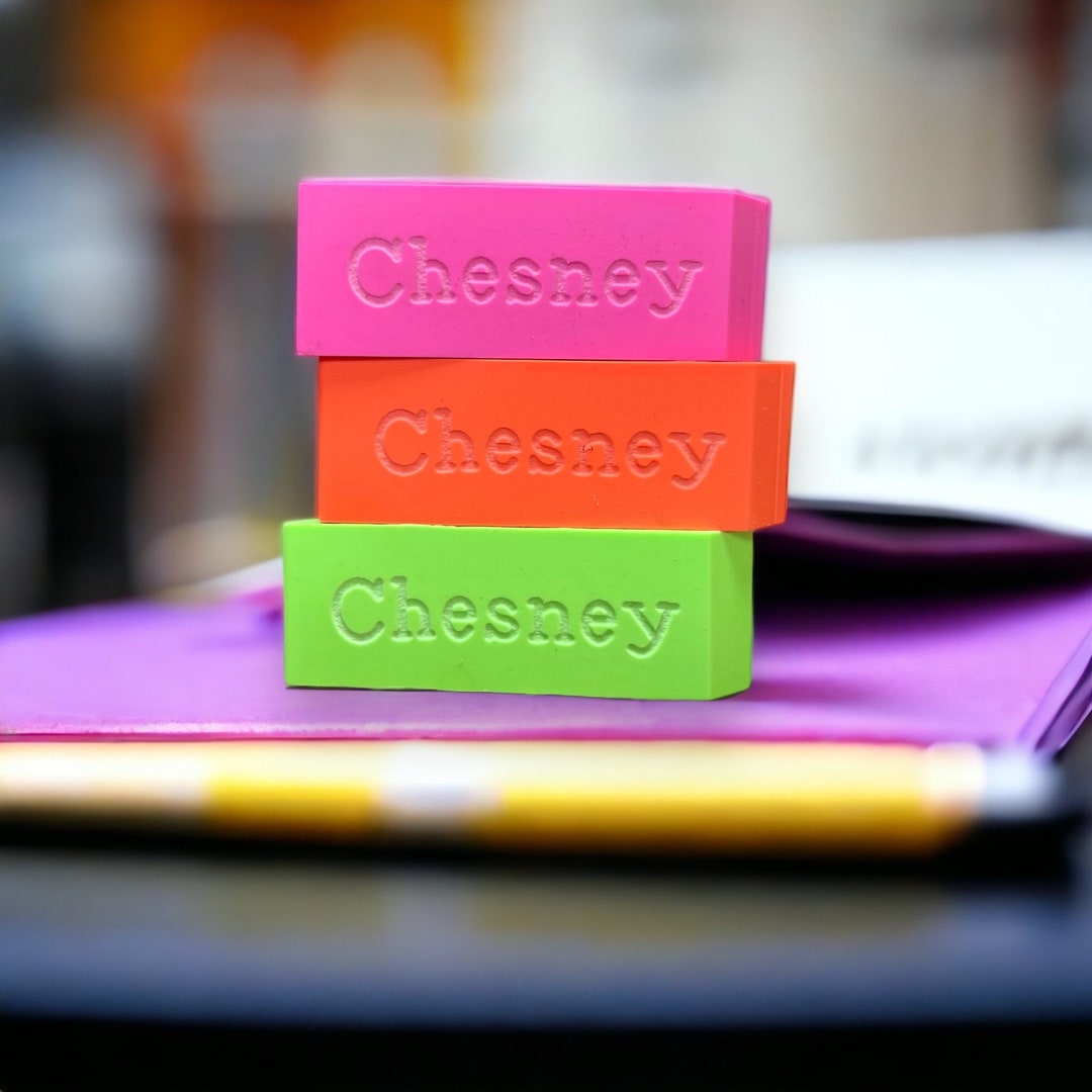 2 Pack Personalized Engraved Erasers for Back to School Elementary ...
