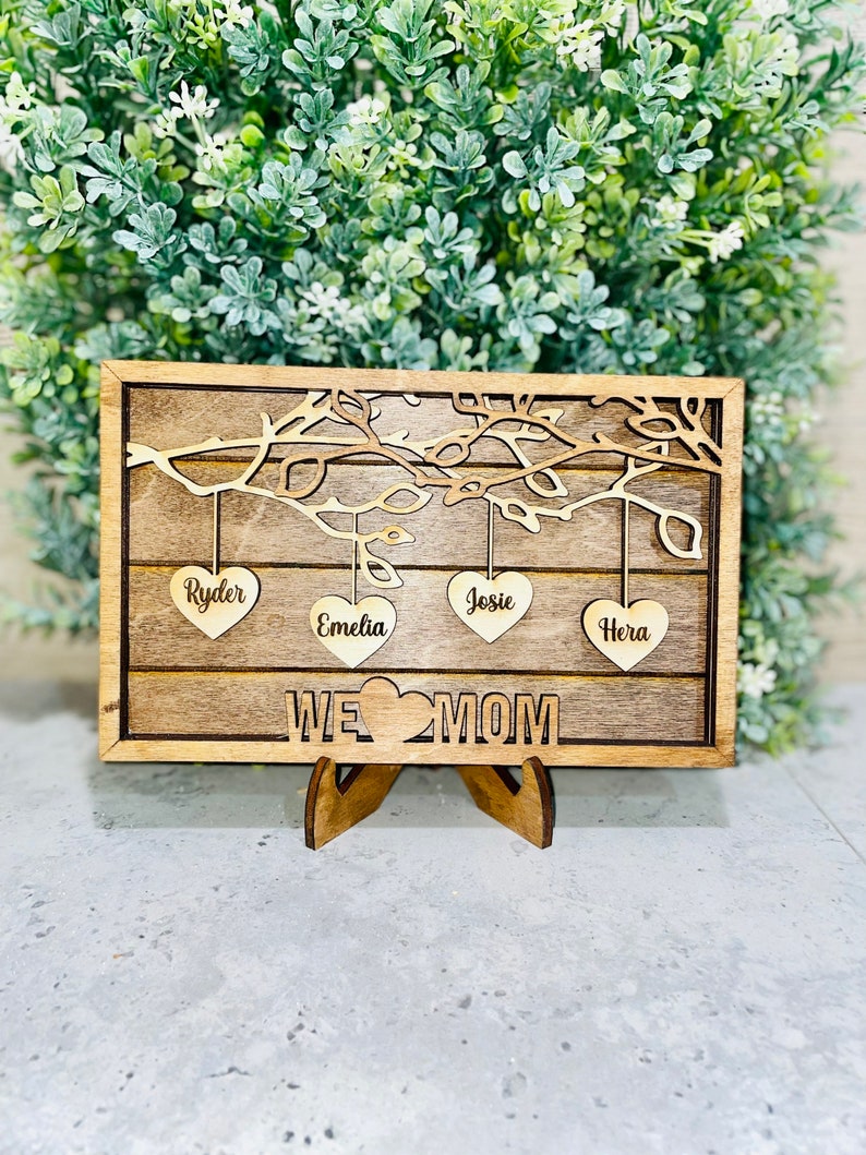 Family Tree Wood Frame Custom Family Tree Mothers Day Gift - Etsy