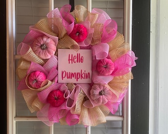 Pink Burgundy Fall Wreath - Etsy