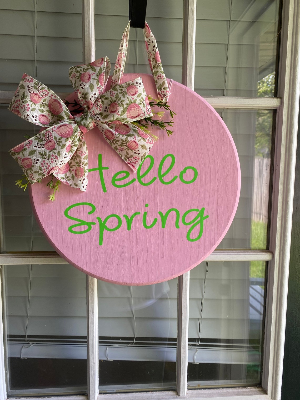 Pink Door Hanger, Hello Spring Door Hanger, Spring Door Hanger, Pink ...