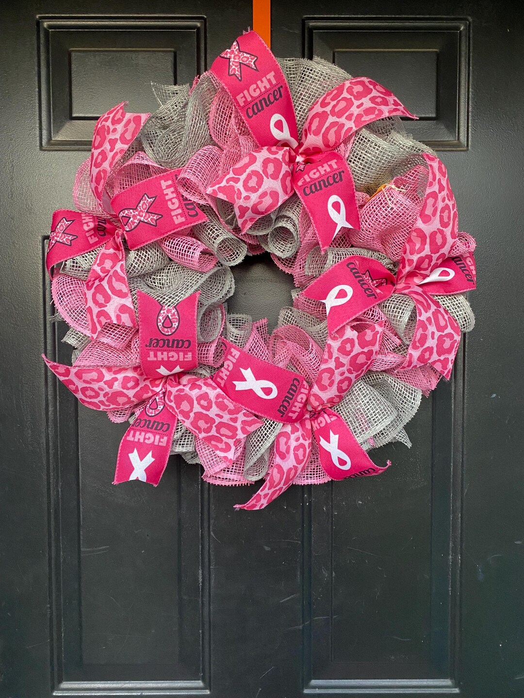 Breast Cancer Awareness Wreath, Breast Cancer Wreath, Pink Fall Wreath ...