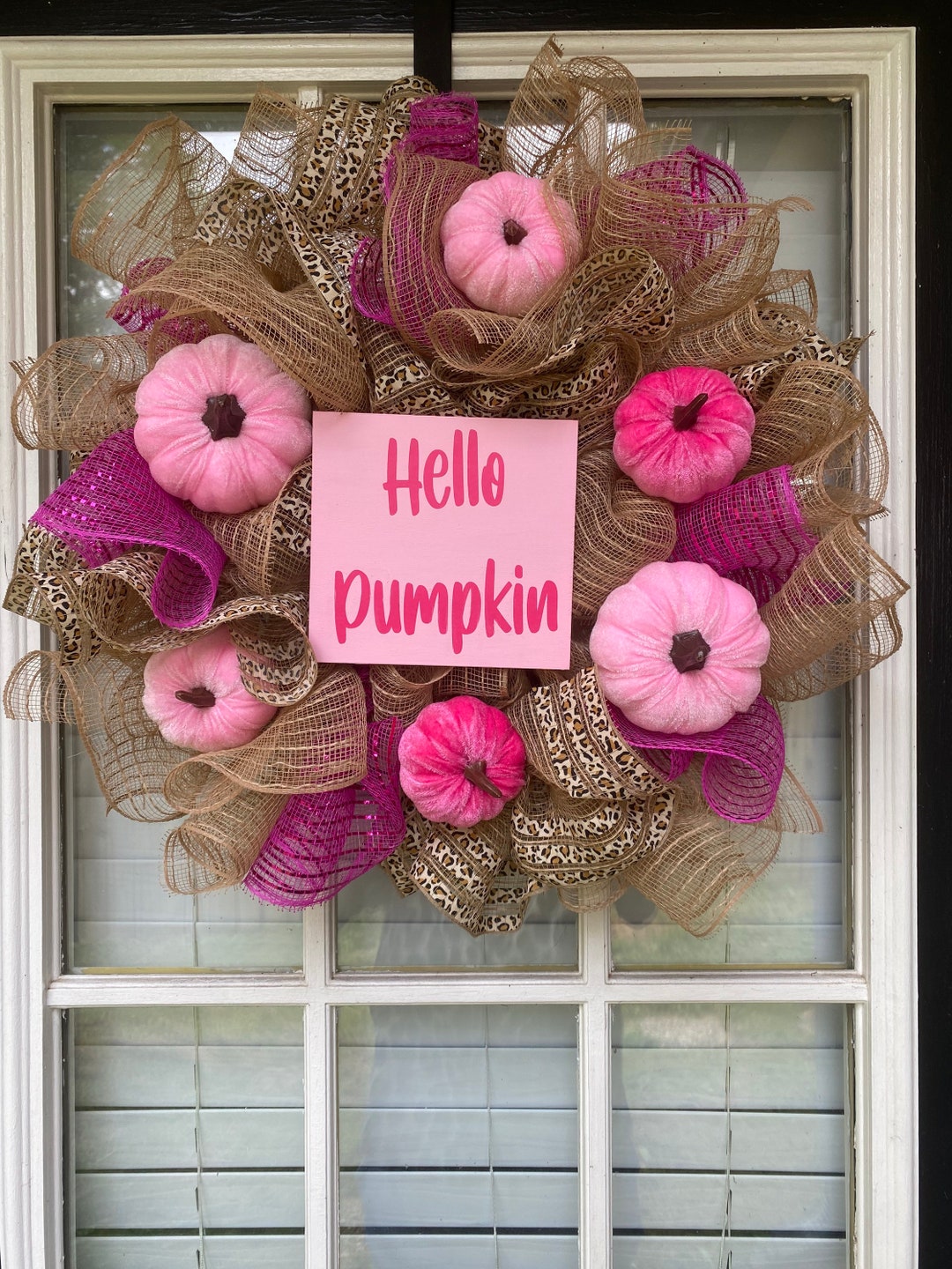 Pink Fall Wreath, Pink Wreaths for Fall, Pink Pumpkins, Pink Gifts ...